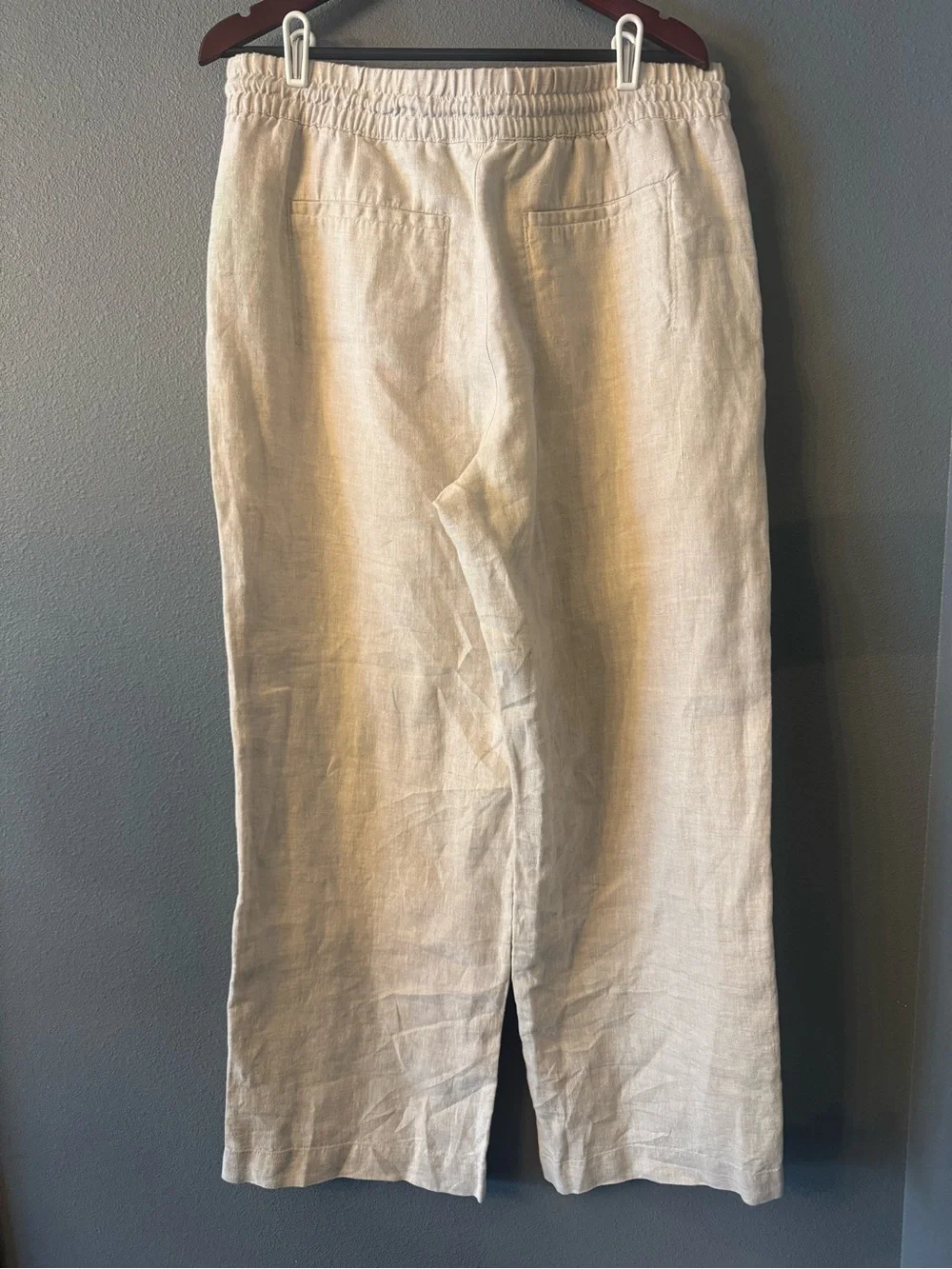 Athleta | Pants & Jumpsuits | Athleta Light Beige Wideleg Drawstring ...